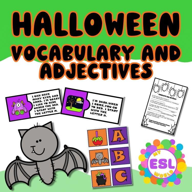 Halloween vocabulary from A to Z and adjectives – My ESL World