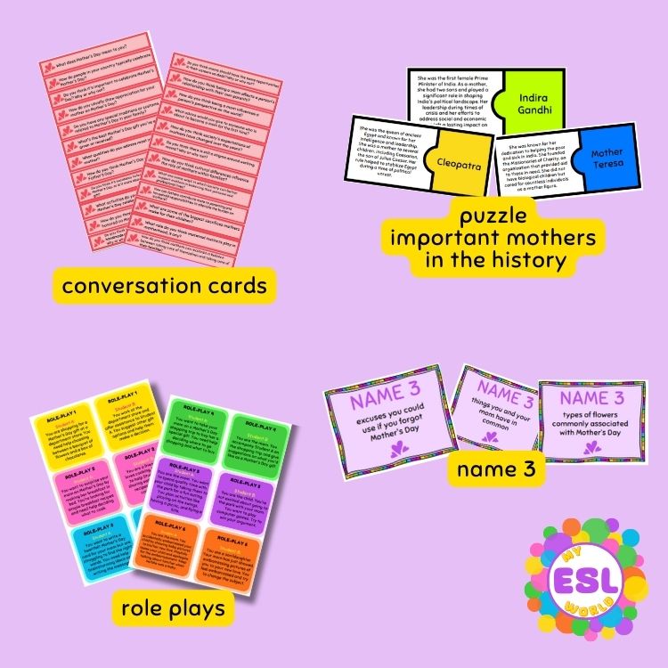 Mother’s Day Pre-intermediate conversation – My ESL World