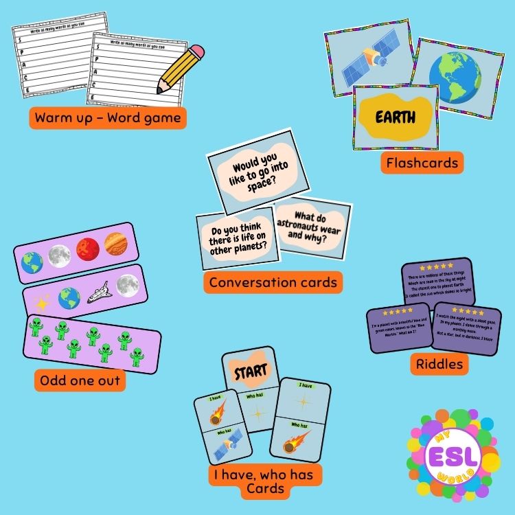 Space Vocabulary & Conversation Activities – My ESL World