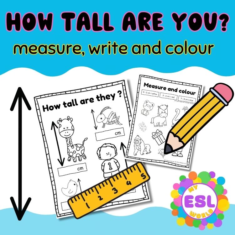 Measure, write and colour! Worksheets – My ESL World