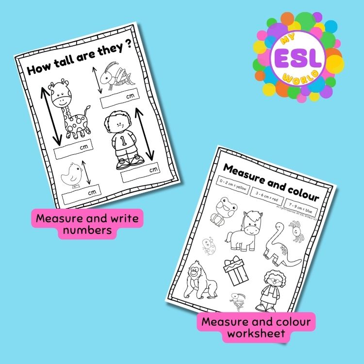 Measure, write and colour! Worksheets – My ESL World