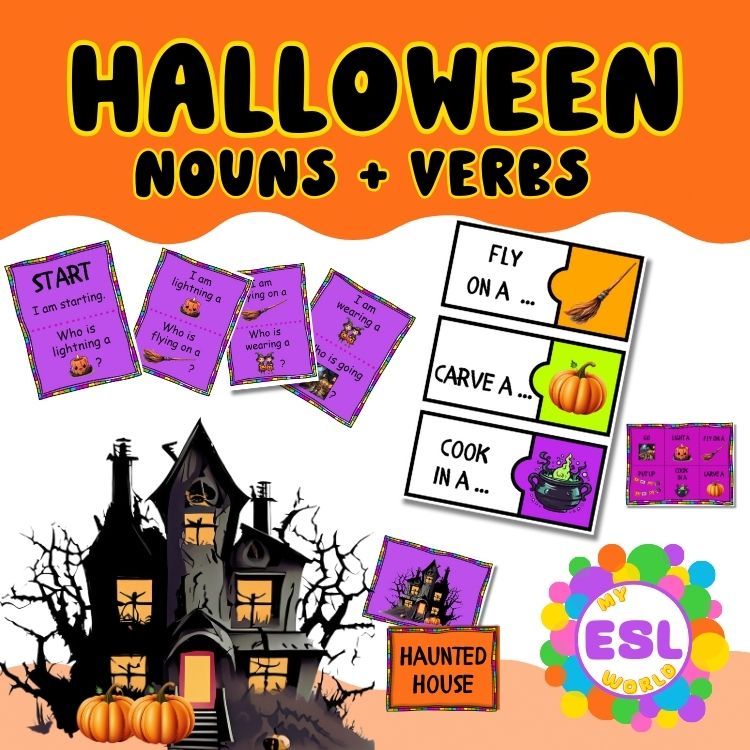 Halloween lesson – Nouns + Verbs – My ESL World