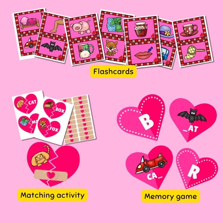 BUNDLE CVC words – Valentine’s Day edition – My ESL World