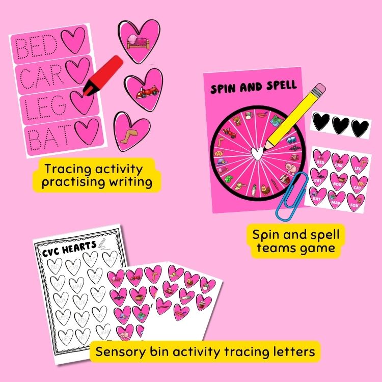 BUNDLE CVC words – Valentine’s Day edition – My ESL World