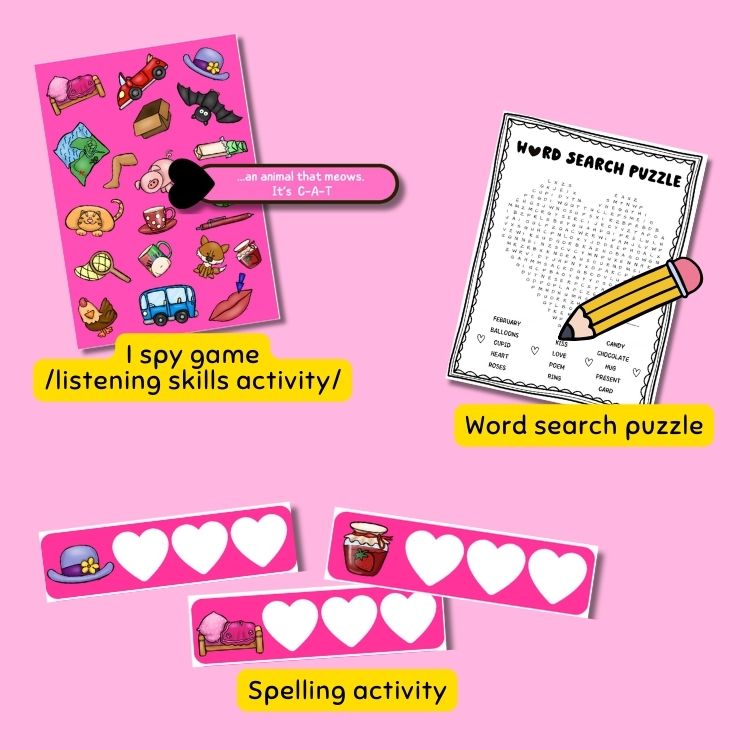 BUNDLE CVC words – Valentine’s Day edition – My ESL World