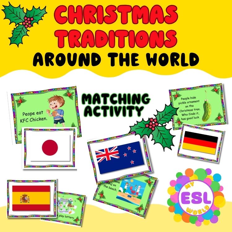 Christmas traditions around the world matching activity – My ESL World