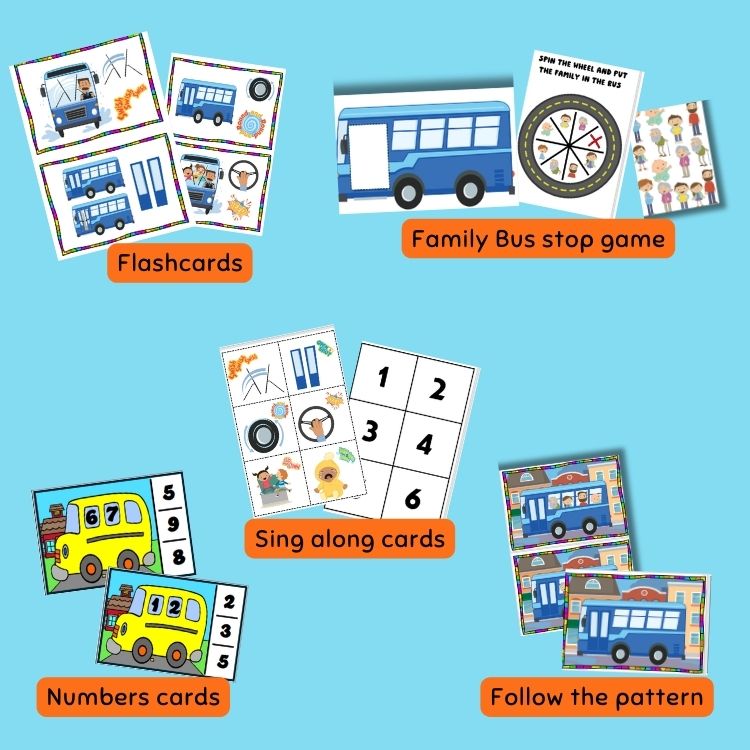 Means of transportation bundle (Air/water/land and Wheels on the bus ...