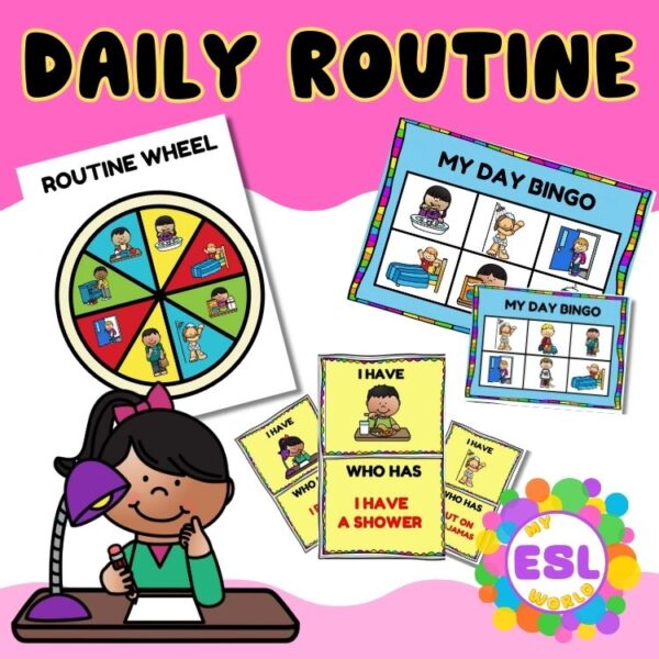 Daily Routine-Present simple and Telling time – My ESL World