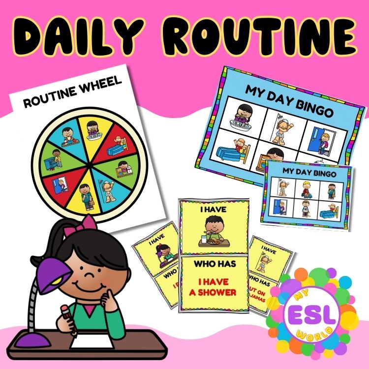 Daily Routine-Present simple and Telling time – My ESL World