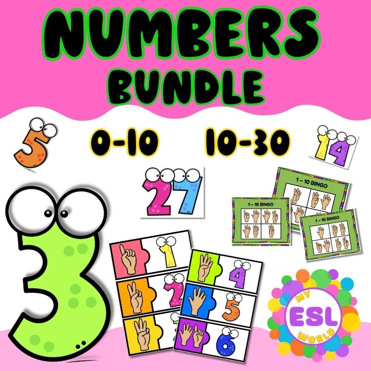 Numbers 0 to 30 BUNDLE – Ice cream theme – My ESL World