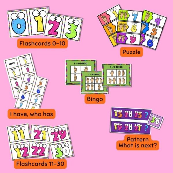 Numbers 0 to 30 BUNDLE – Ice cream theme – My ESL World