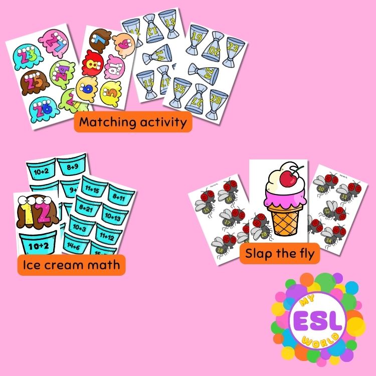 Numbers 0 to 30 BUNDLE – Ice cream theme – My ESL World