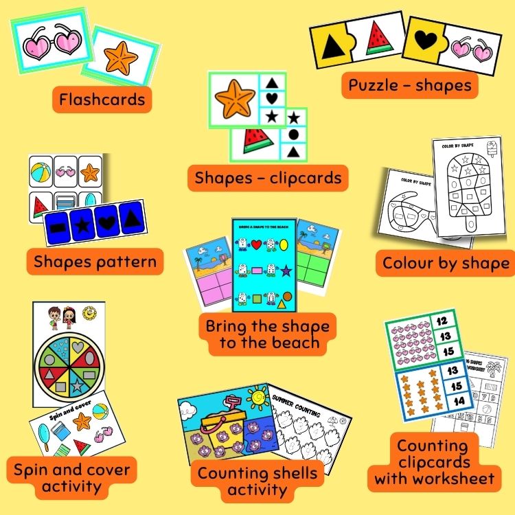 Summer lesson bundle (shapes and numbers) – My ESL World