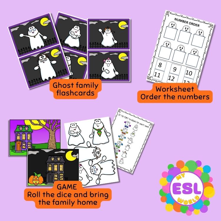 Five little ghosts (numbers and family vocabulary) song – My ESL World