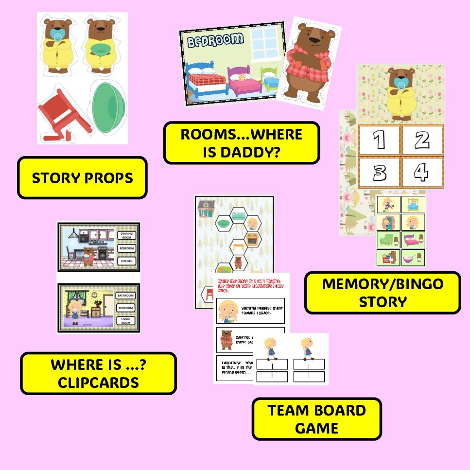 Goldilocks and the three bears-Rooms in the house – My ESL World