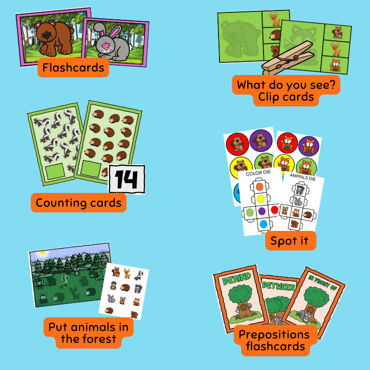 Forest animals – Prepositions of place – My ESL World