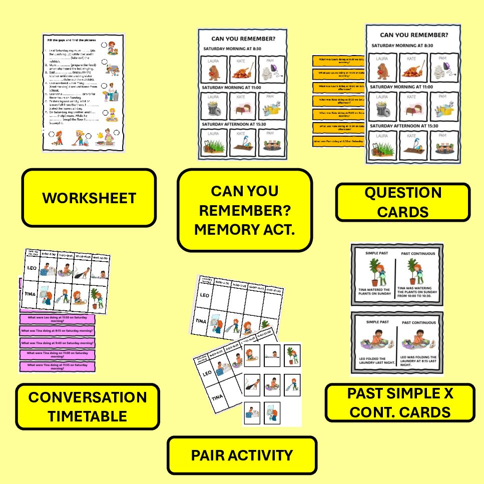 CHORES – Past simple X Past continuous – My ESL World