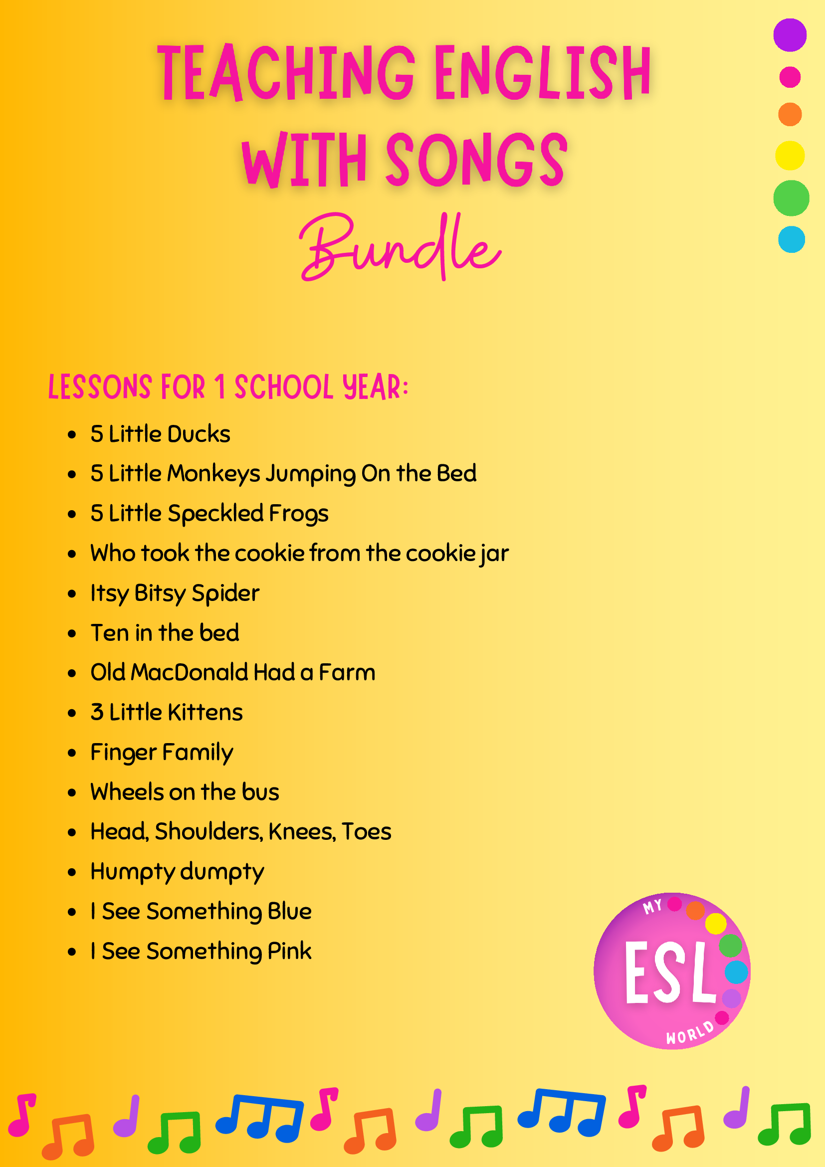 Teaching with songs Bundle – My ESL World