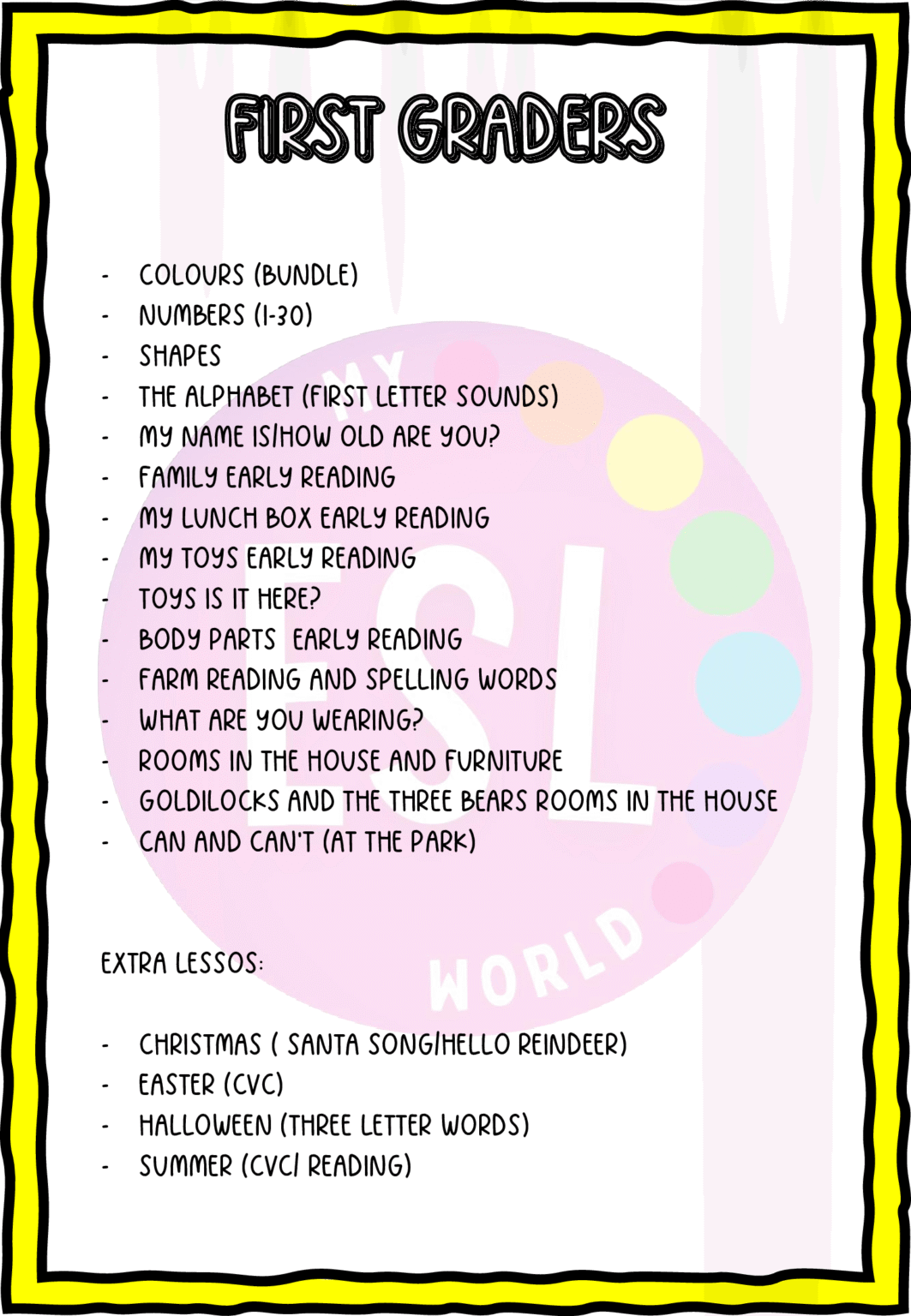 First Graders – My ESL World