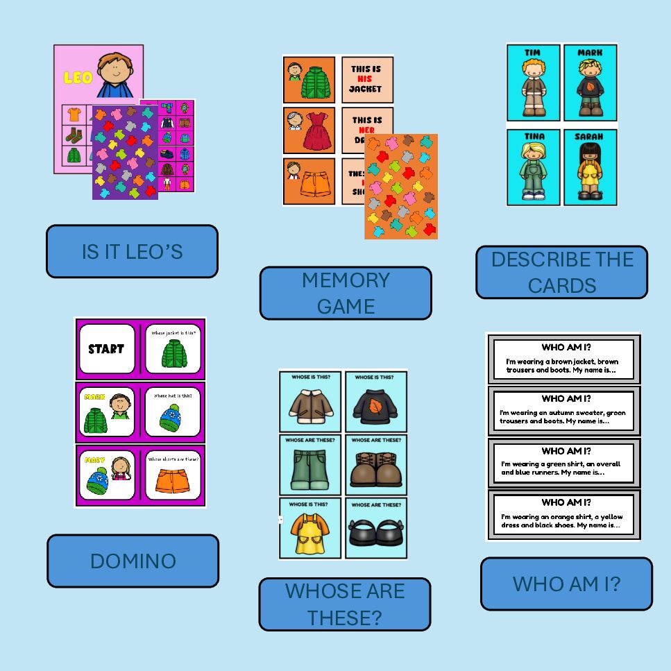 Possessive Adjectives/CLOTHES | “Whose Is This?” Grammar & Speaking ...