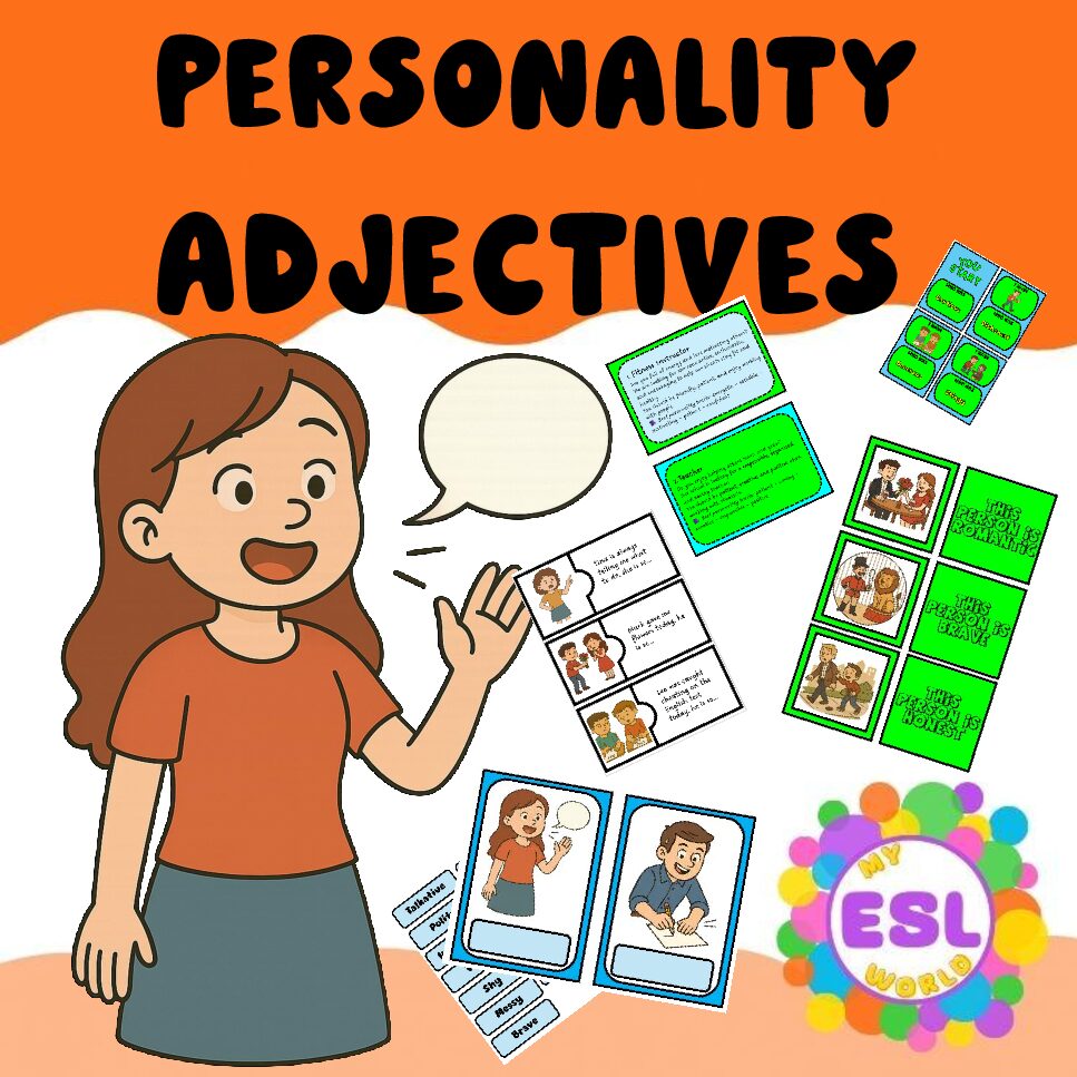 Personality Adjectives Conversation Pack | 15 Interactive ESL ...