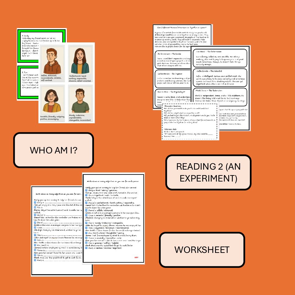 Personality Adjectives Conversation Pack | 15 Interactive ESL ...