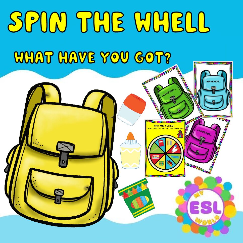 Spin the Wheel: School Supplies Game (Have Got / Has Got) – My ESL World