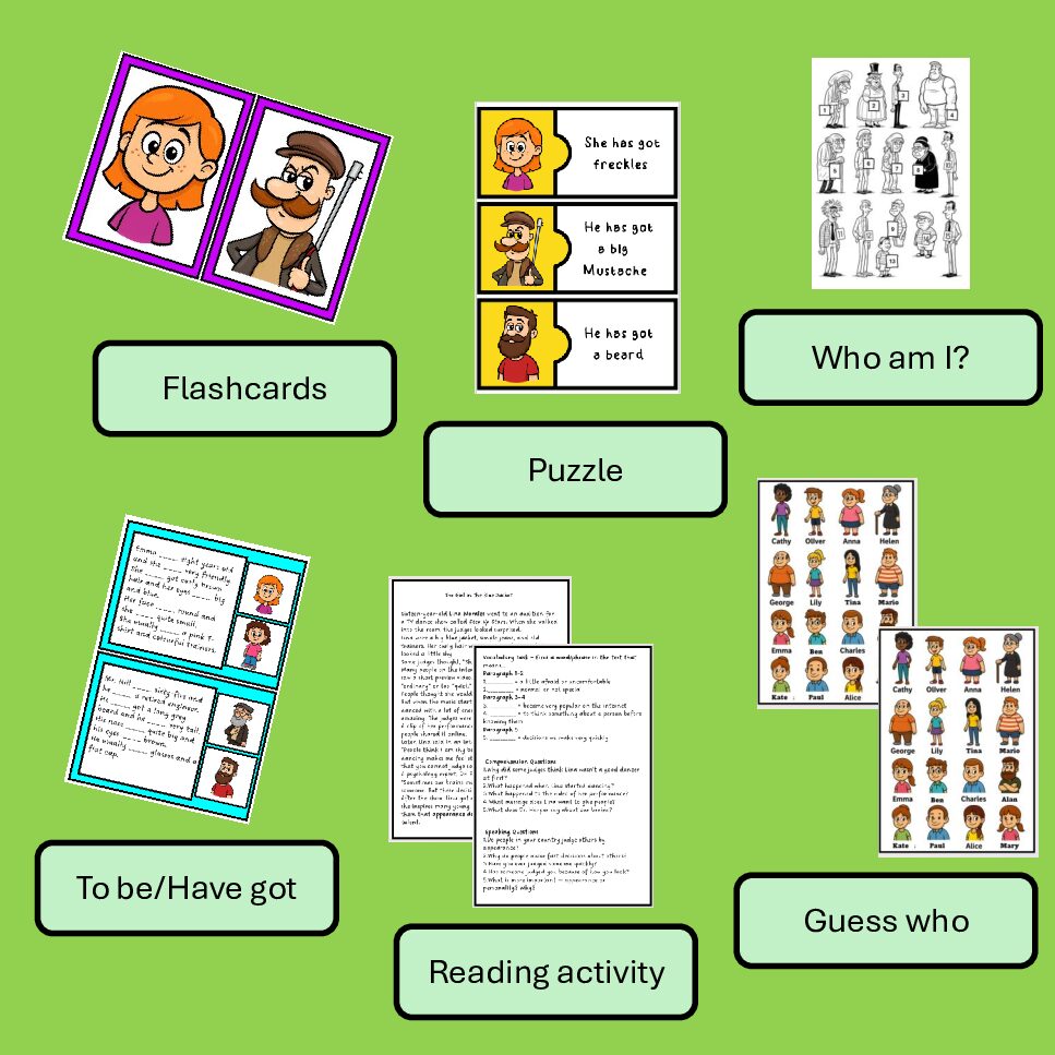 Describing Appearance ESL Lesson Pack – Pre-Intermediate | Speaking ...