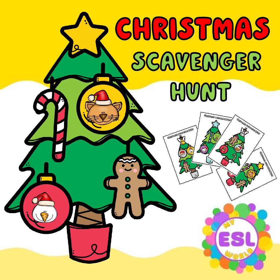Christmas Scavenger Hunt | Find & Decorate the Tree Game – My ESL World