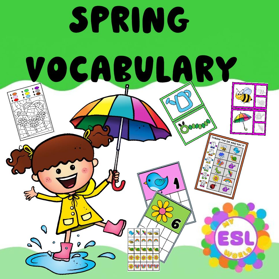 Spring Vocabulary Pack for Preschool & Early ESL – Games, Playdough ...