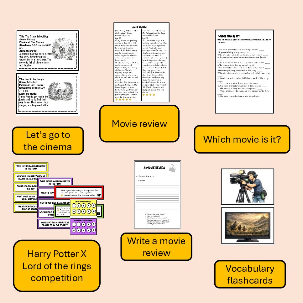 Movies & Cinema ESL Unit- Genres, Reviews, Vocabulary & Film History ...