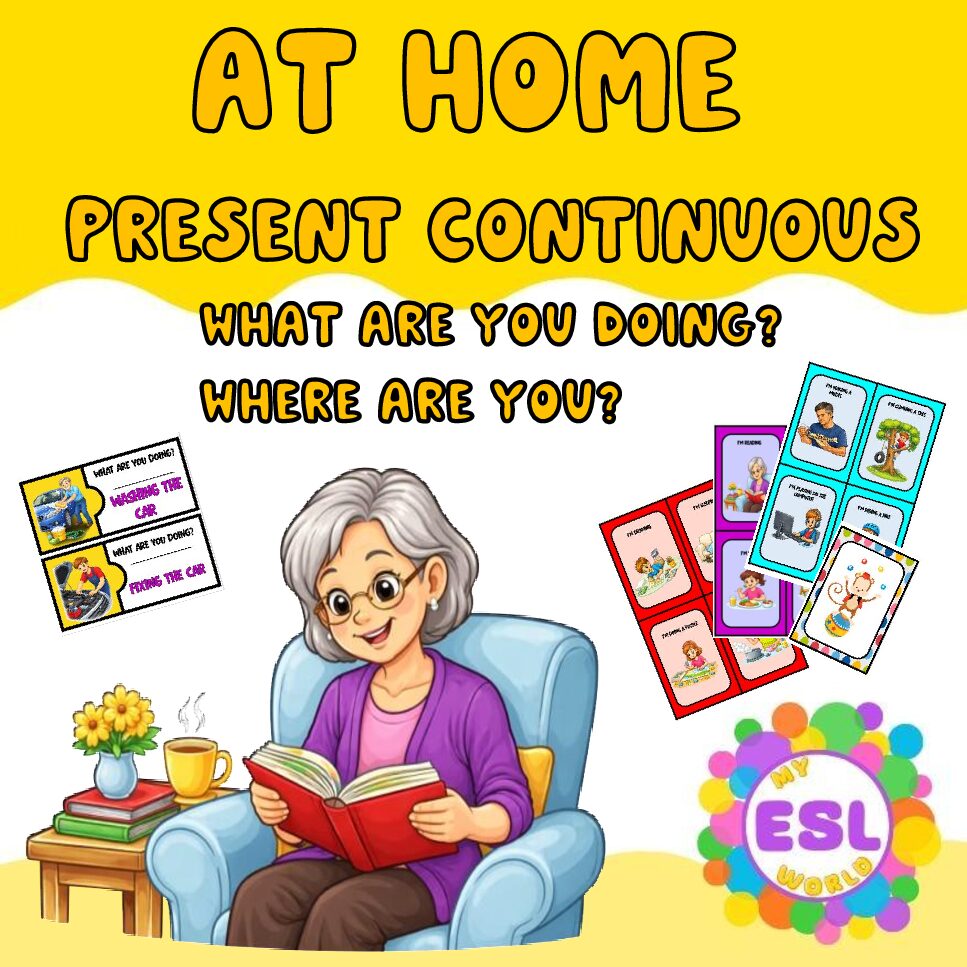 Present Continuous ESL Unit – I Am + At Home Verbs (3 Full Lessons, No ...