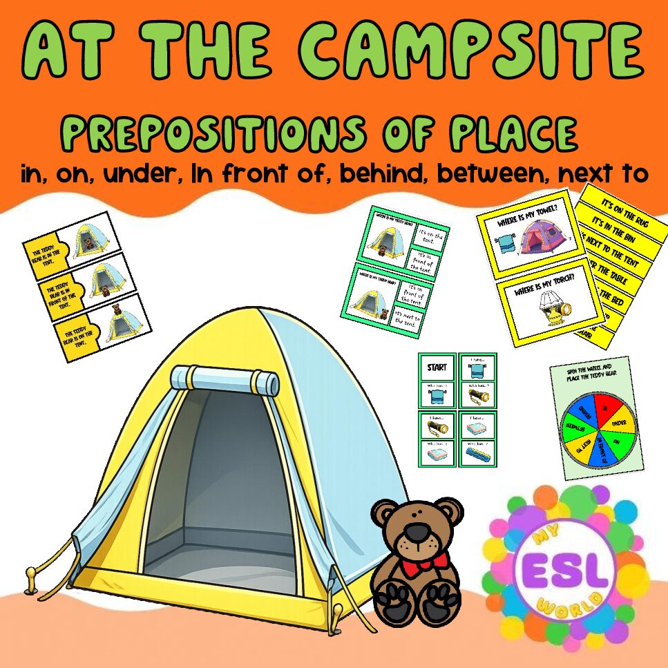 Prepositions of Place Unit: 2 Complete ESL Lessons with Games, Story ...